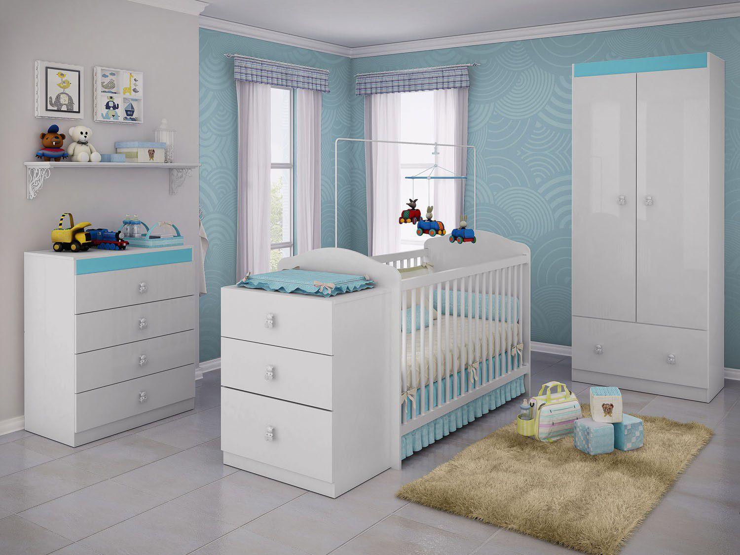 Guarda-Roupa de Bebê 2 Portas 1 Gaveta - Móveis Estrela Satriani ...