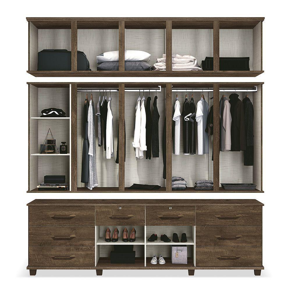 Guarda-Roupa Diamante 12 Portas 8 Gavetas Imbuia Fosco - Fabri Móveis ...