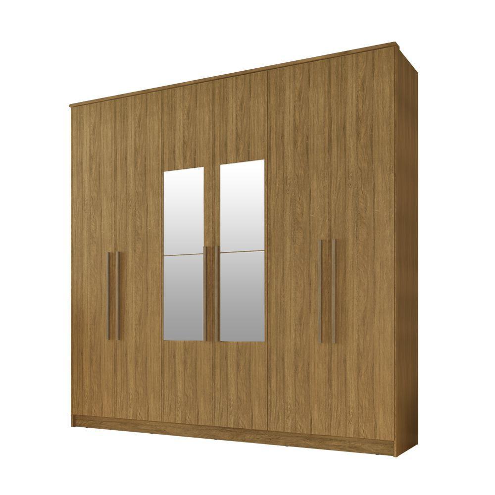 Guarda Roupa Dublin 6 Portas Com Espelho Cor Cinamomo - Moveis bechara ...
