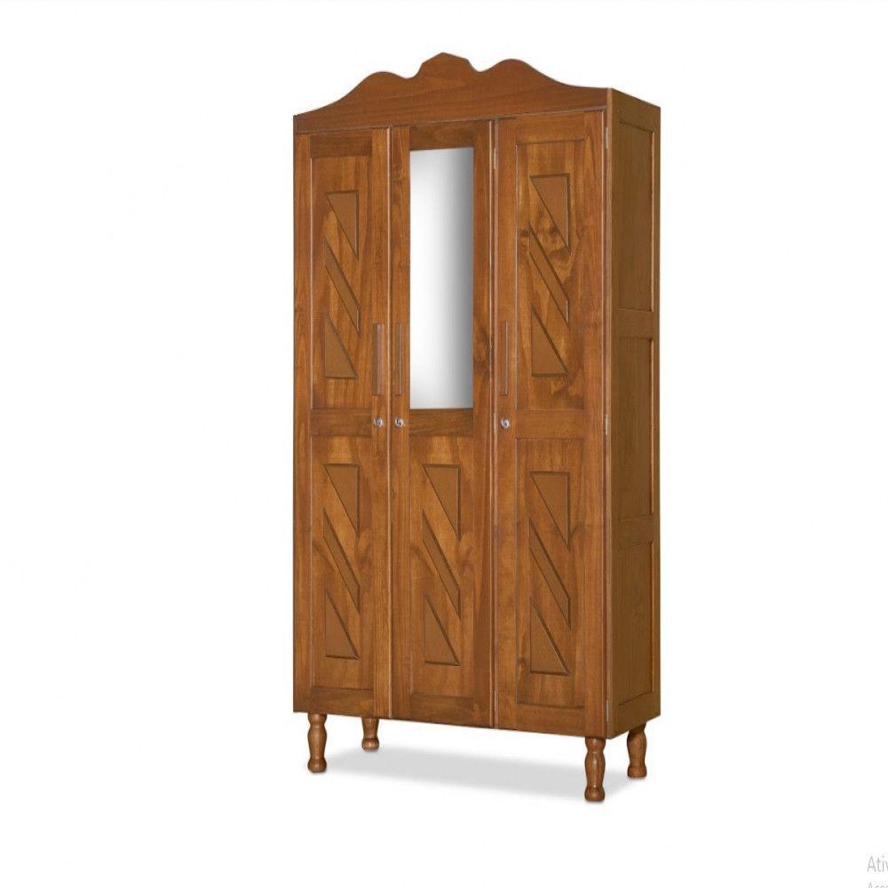 Guarda Roupa em Madeira Maciça com 3 Portas Moscou Atraente Móveis ...