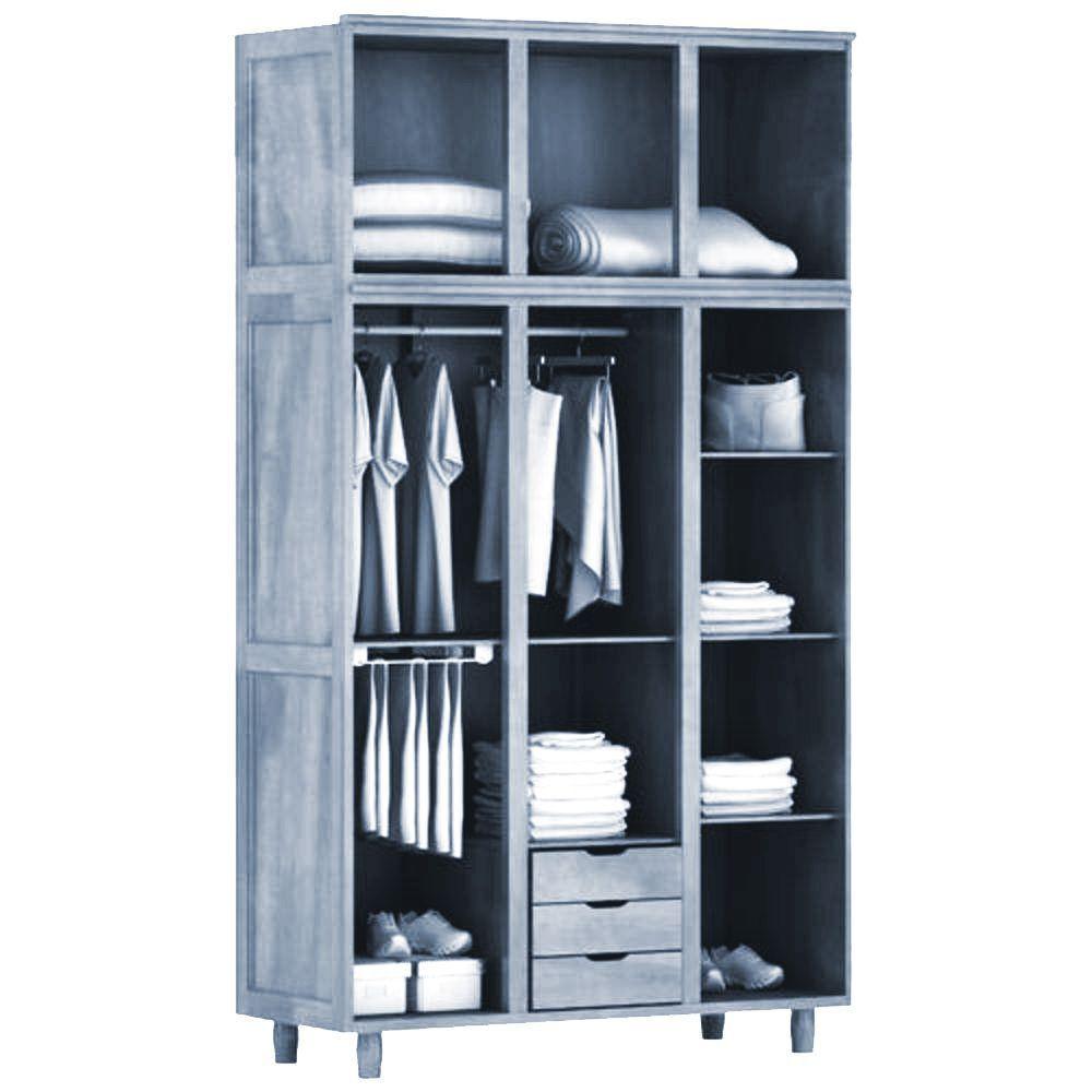 Guarda-Roupa Grécia Solteiro Mel com Espelho 6 Portas 3 Gavetas e ...