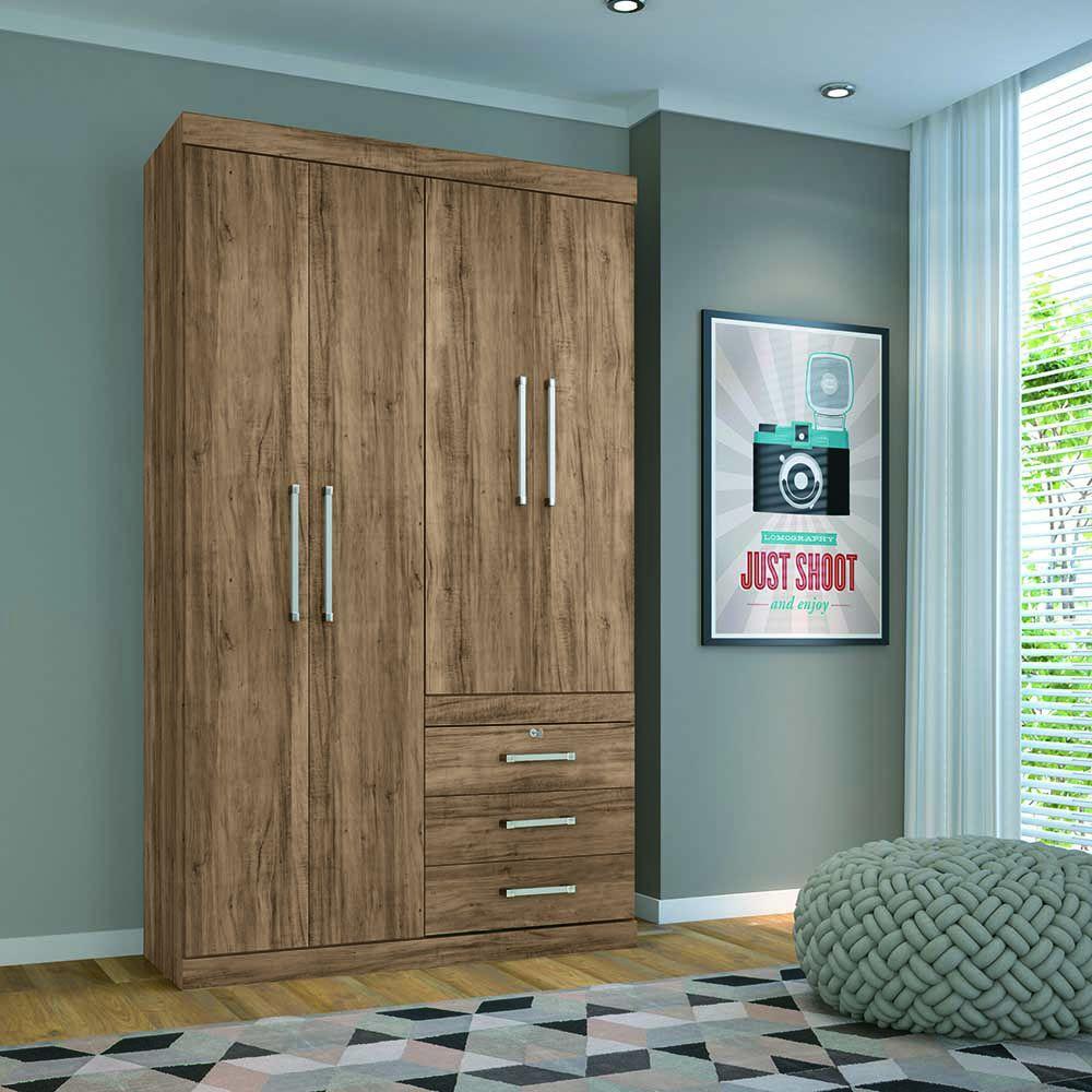 Guarda-Roupa Havana Plus Atacama 4 Portas 3 Gavetas com Cofre Embutido ...