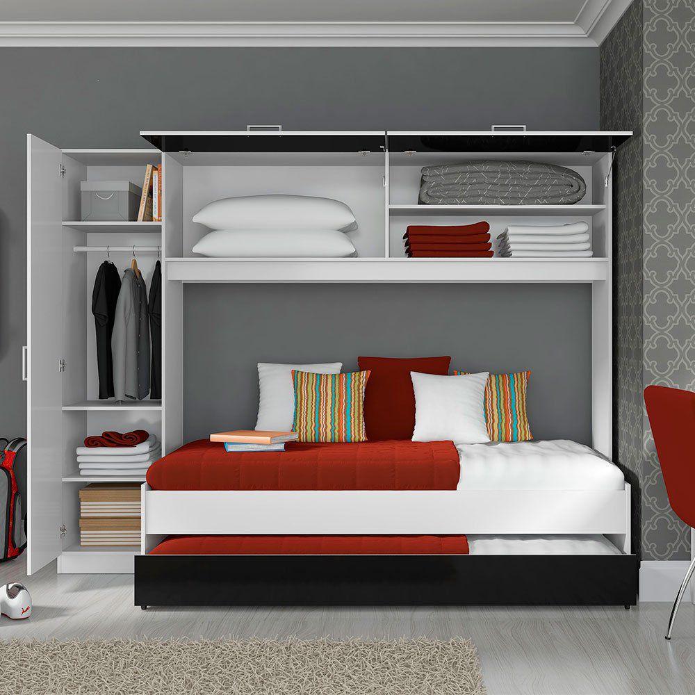 Guarda Roupa Infantil com Cama Embutida Multimóveis - Guarda-Roupa ...