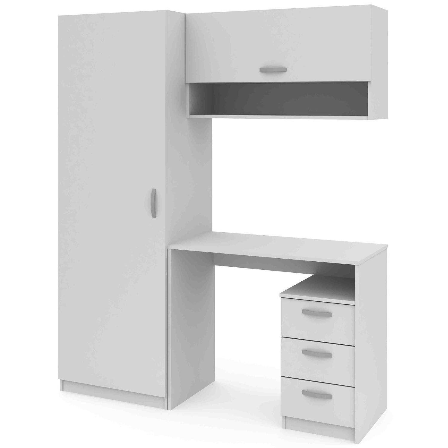 Guarda Roupa Infantil com Mesa para Computador 3 Gavetas e Nicho 6902 ...