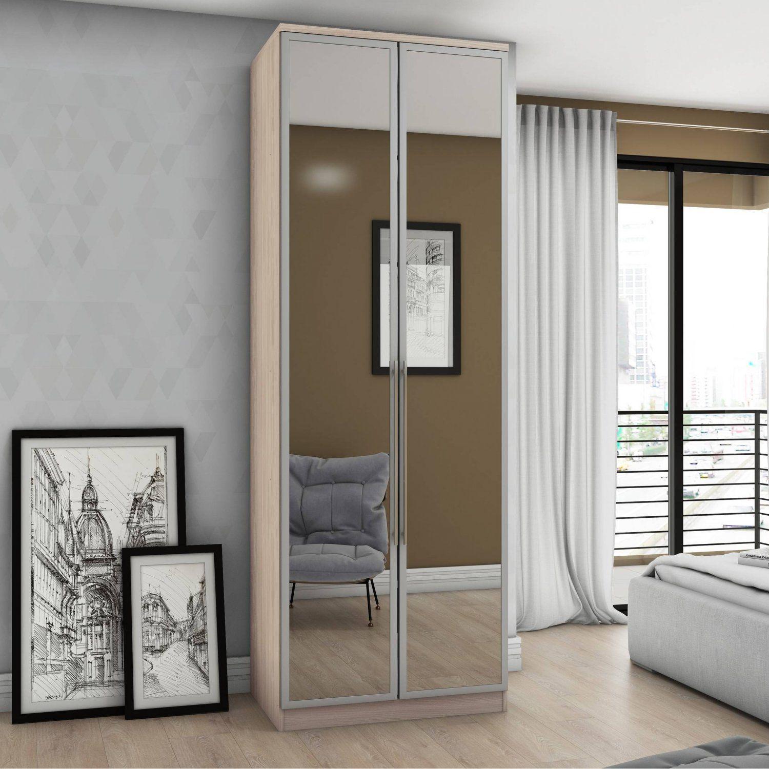 Guarda Roupa Modulado com Espelho 2 Portas 3 Gavetas Diamante Henn ...