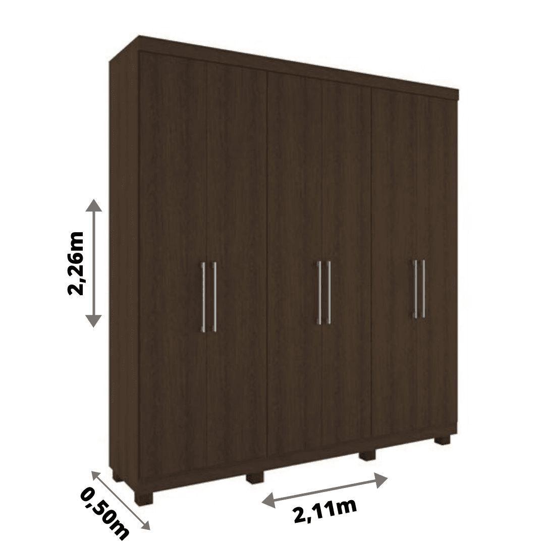 Guarda Roupa Rimo Paranoá 6 Portas 3 Gavetas Tauari - Guarda-Roupa ...