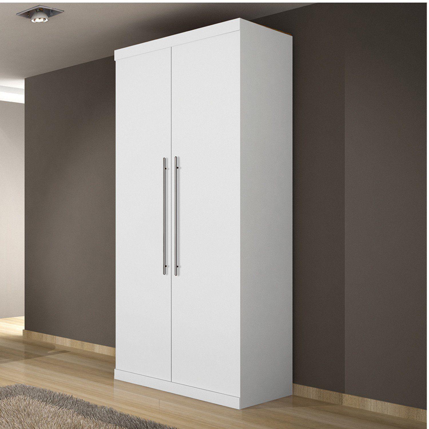 Guarda Roupa Solteiro 2 Portas 3 Gavetas Roma Bianchi Móveis Branco ...