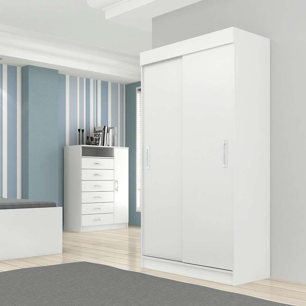 Guarda-Roupa Solteiro Berlim 2PT Branco - Mobly - Guarda-Roupa ...