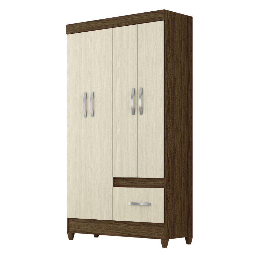 Guarda Roupa Solteiro com 4 Portas 1 Gavetas MS918 Moval - Guarda-Roupa ...