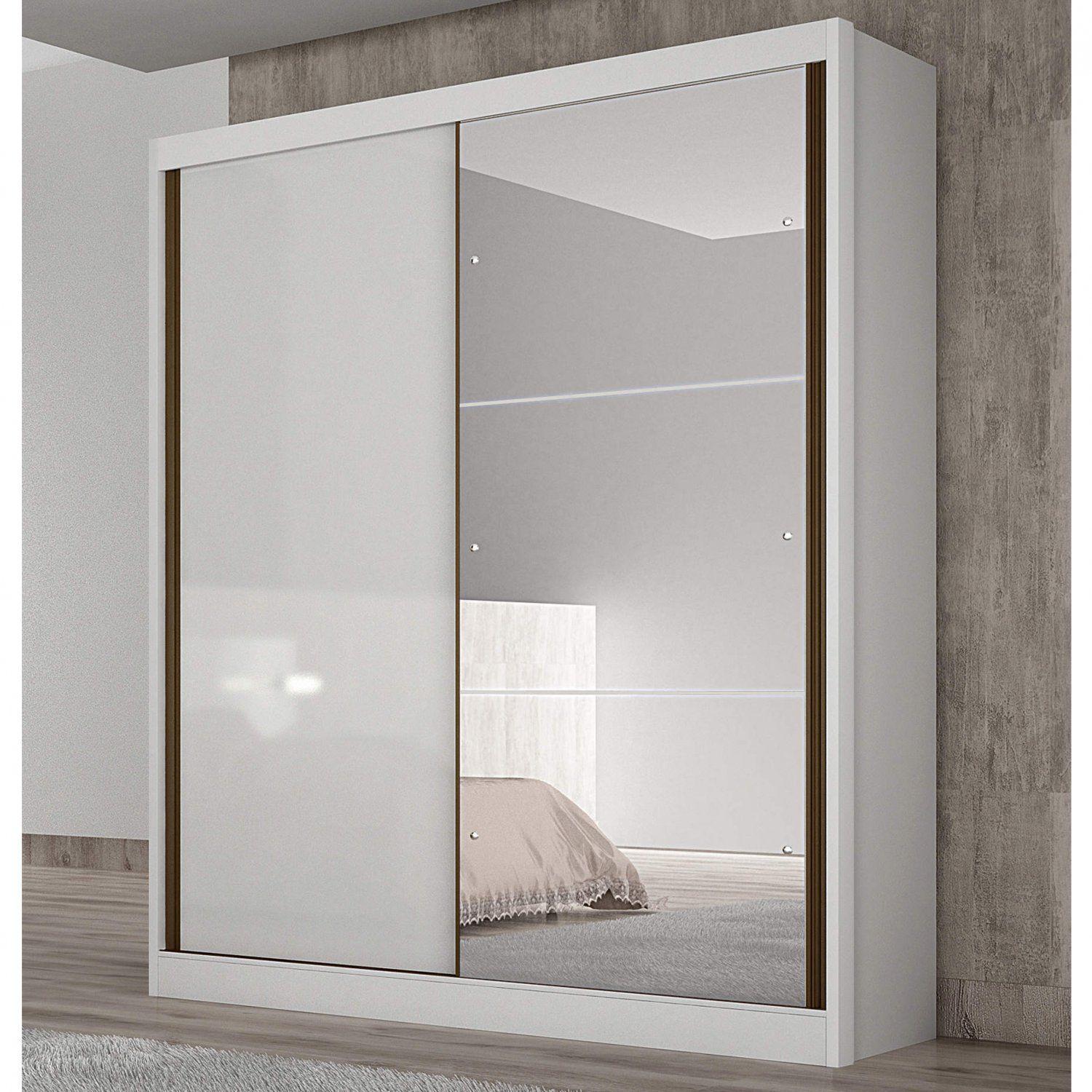 Guarda Roupa Solteiro com Espelho 2 Portas de Correr Thor Espresso ...