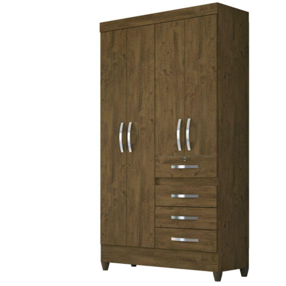 Guarda Roupa Solteiro Com Espelho 4 Portas 4 Gavetas Sobral Moval ...