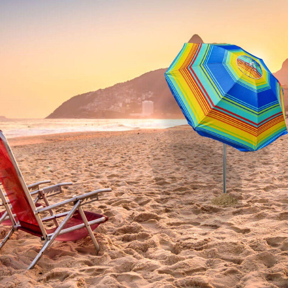 Guarda-sol Gigante 2,6m Articulado c Ângulo Qualidade praia - Bel ...