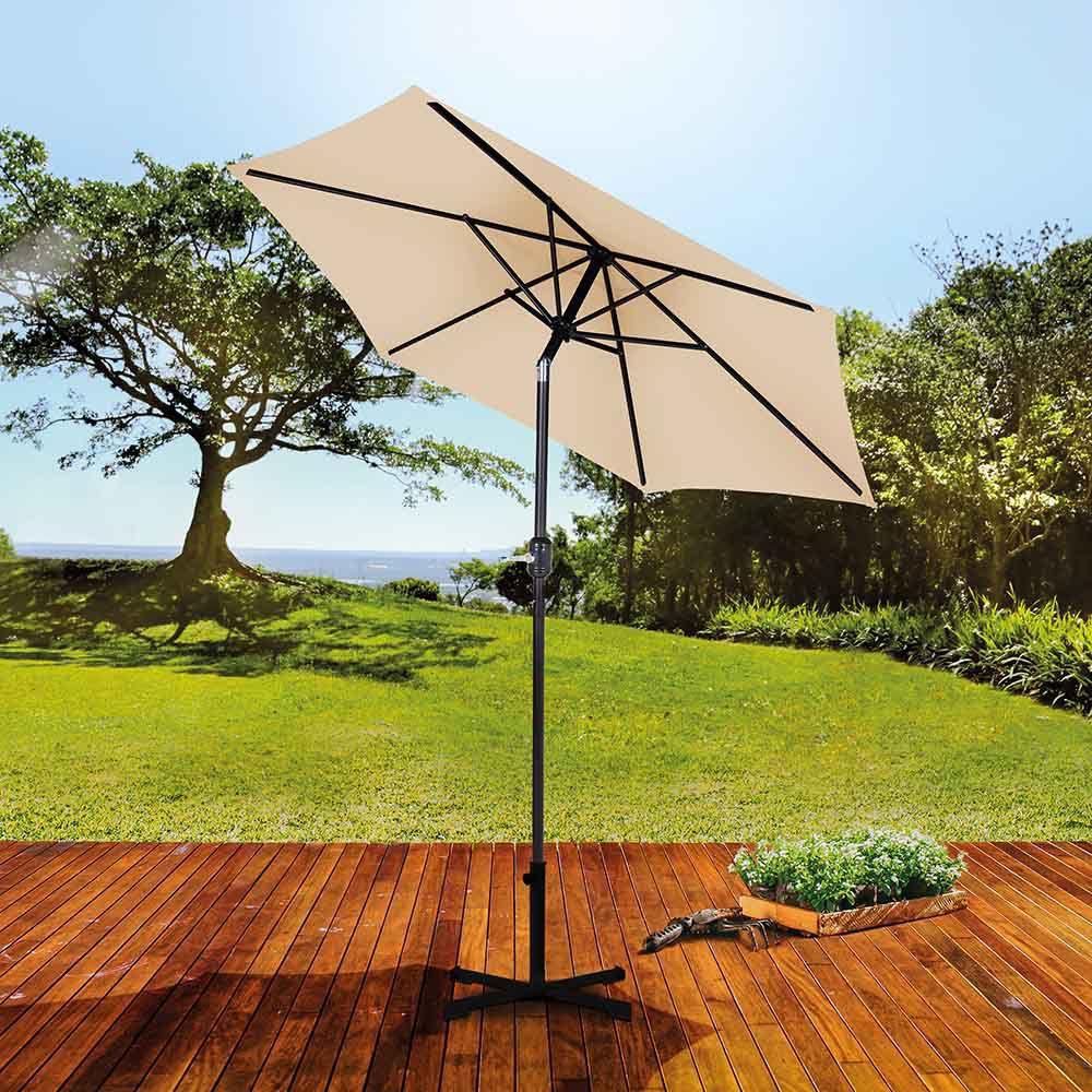 Guarda Sol Ombrelone com Manivela Alumínio Bege 2,40 Mor - Ombrelone ...