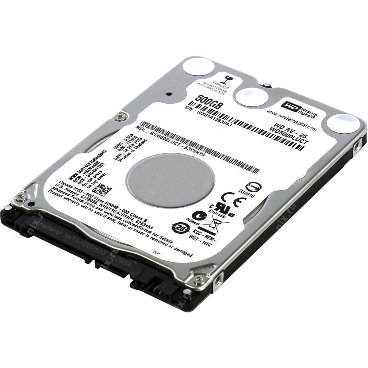 HD 500GB Notebook Western Digital 2,5” 7mm WD5000LUCT - HD Externo ...