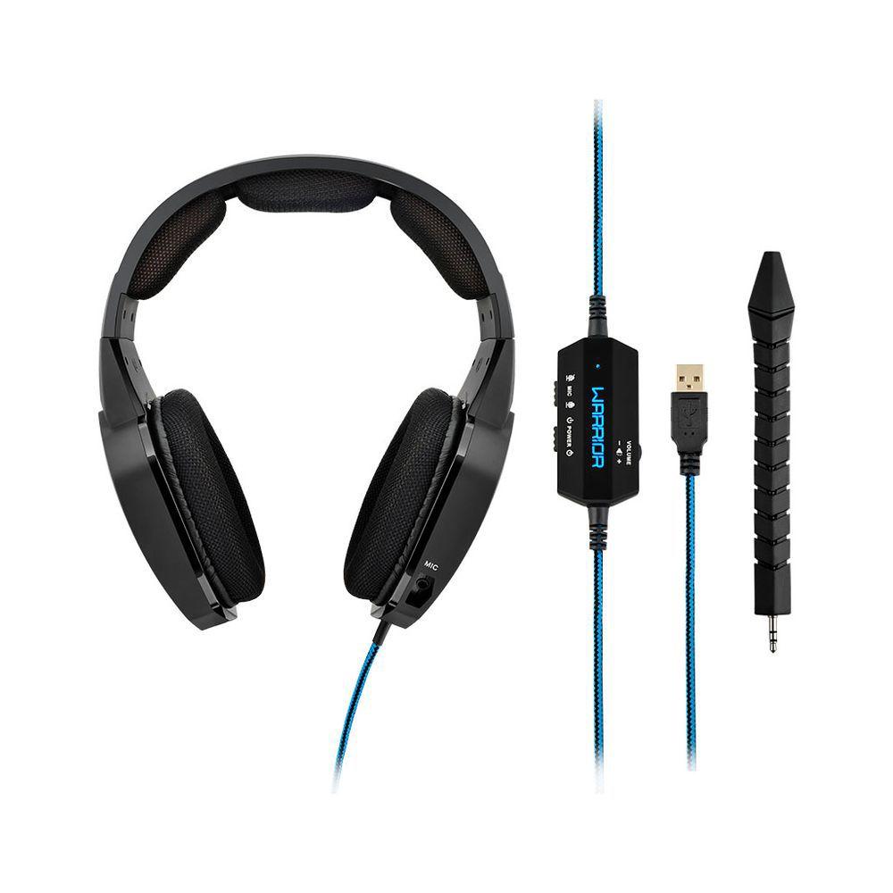 Headset Gamer Warrior Multilaser Azul - PH179 - Headset Gamer ...
