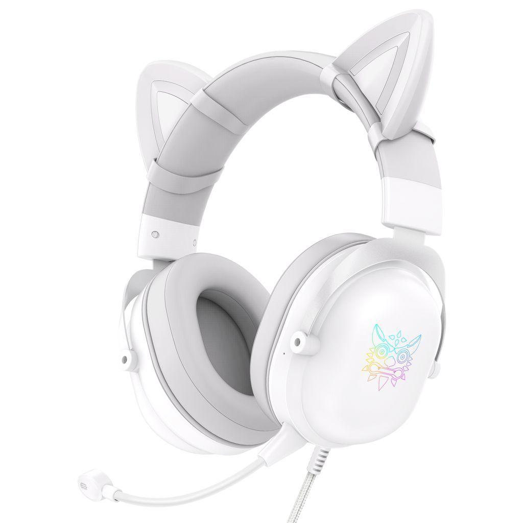 Headset Gamer X11 Orelhas Gatinho Led Rgb Branco - Onikuma - Headset ...