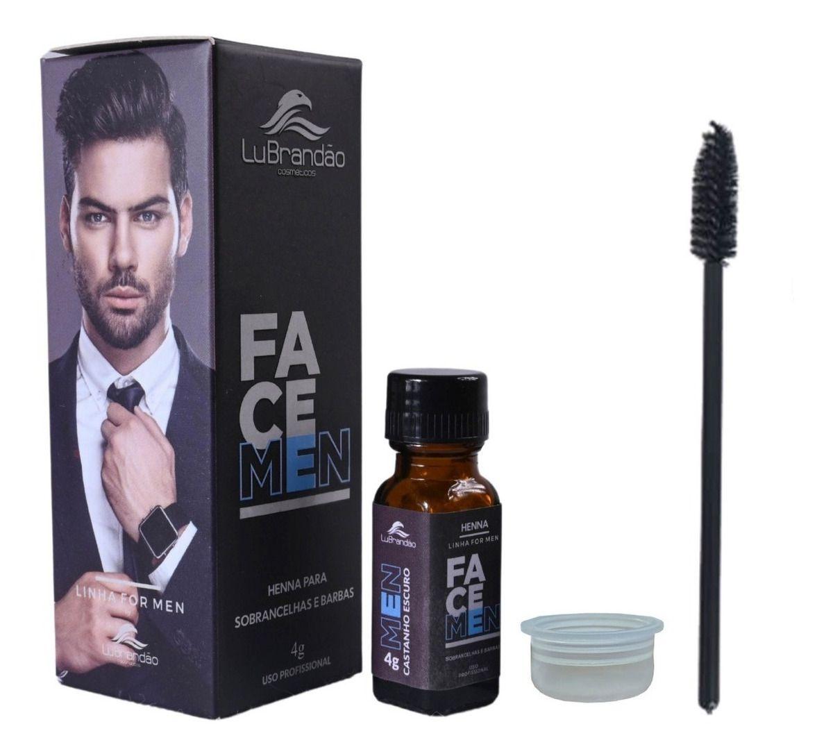 Barbas Incriveis Henna Masculina Para Barba E Sobrancelhas Castanho