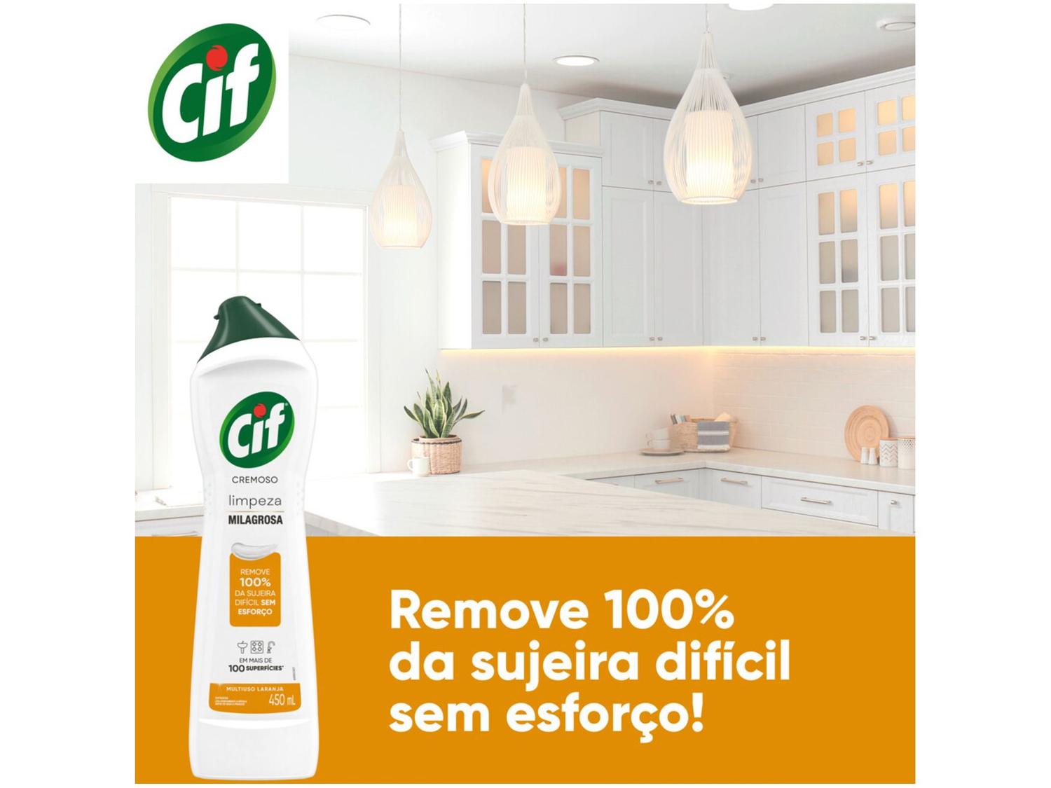 Higienizador Cremoso CIF Laranja Limpeza Milagrosa Laranja Para Casa 450ml