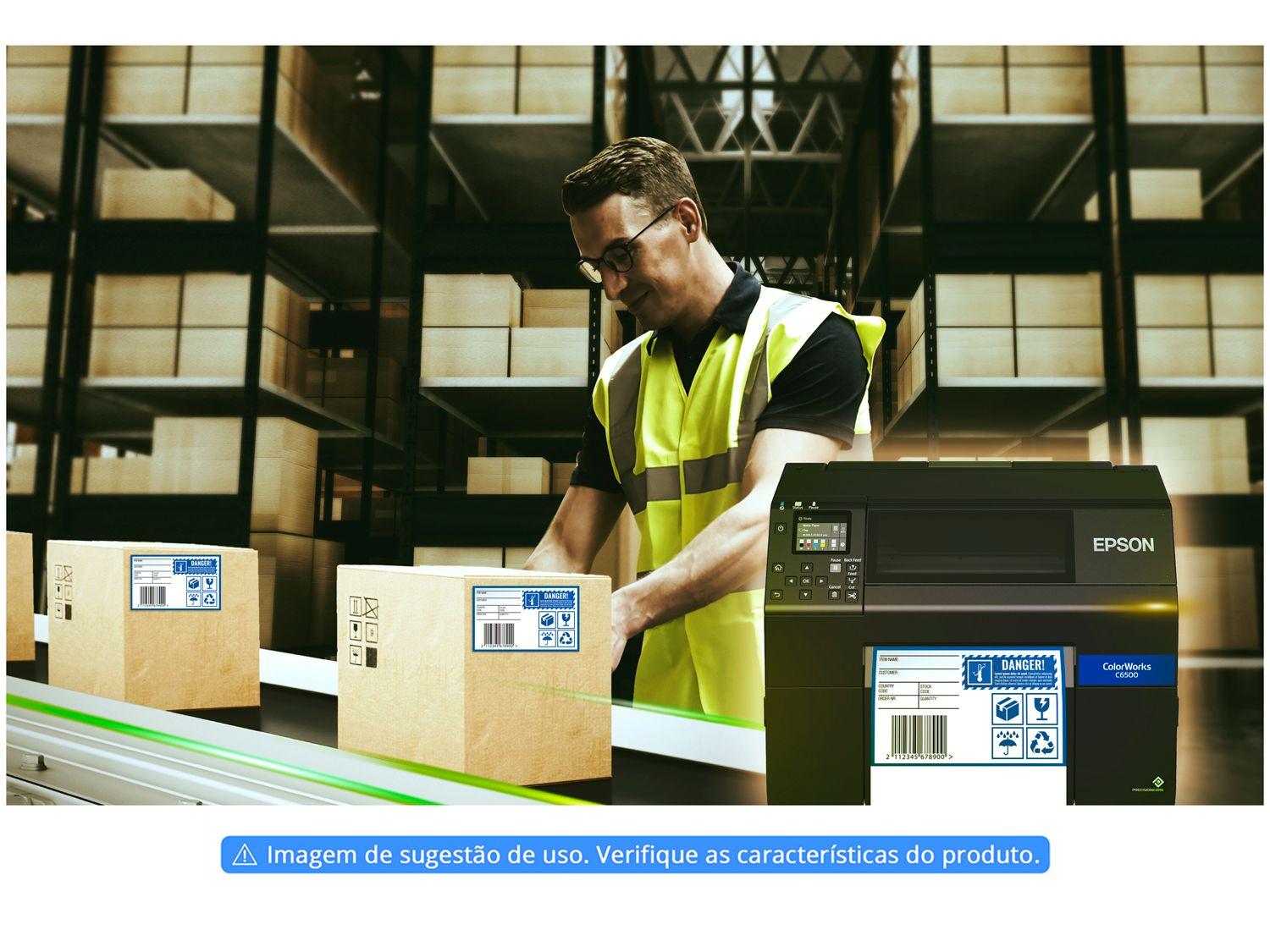 Impressora de Etiquetas Coloridas Jato de Tinta Epson ColorWorks CW-C6500AU