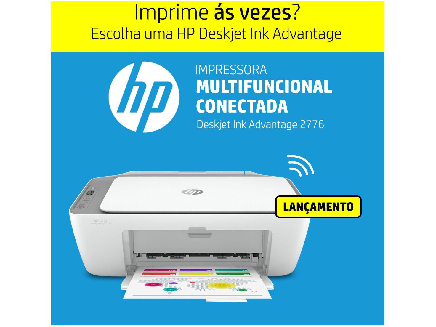 Impressora Multifuncional HP DeskJet Ink Advantage 2776 Jato de Tinta ...