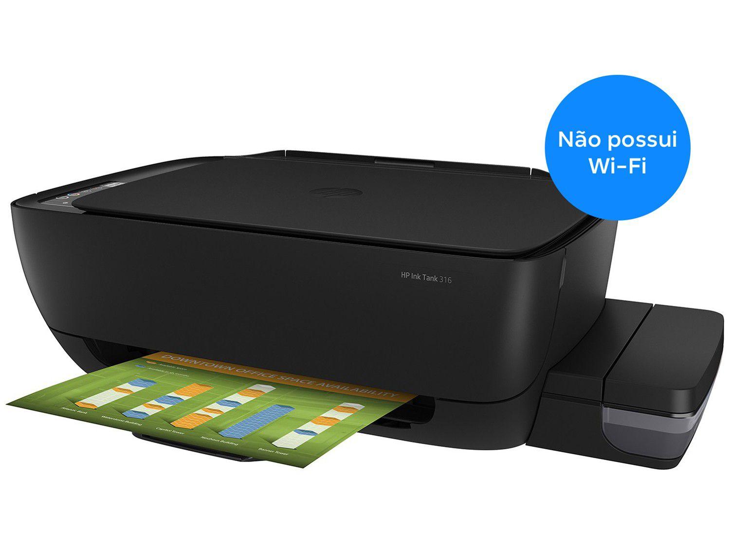 Impressora Multifuncional HP Ink Tank 316 - Jato de Tinta Colorida LCD ...