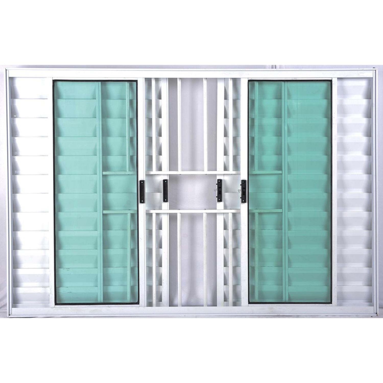 Janela Veneziana De Alum nio 6 Folhas 1 20 X 1 80 Com Grade Cor Branco janela-veneziana-de-alum-nio-6-folhas-1-20-x-1-80-com-grade-cor-branco