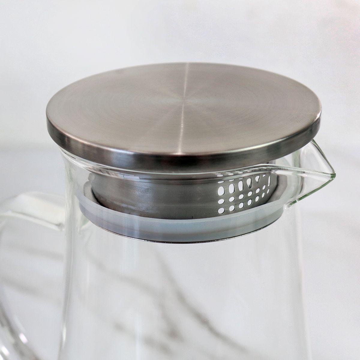 Jarra de vidro com tampa de inox 1 litro - EQP PRESENTES - Jarra ...