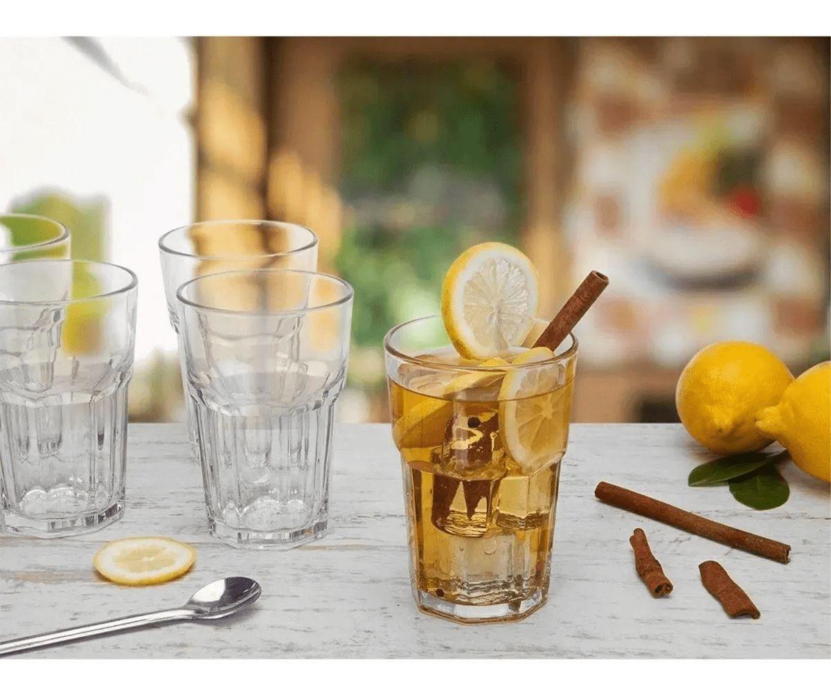 Jogo 6 Copos de Vidro Água Multiuso Floriana 320ml Redondo - Hercos - Copo de Água / Suco ...