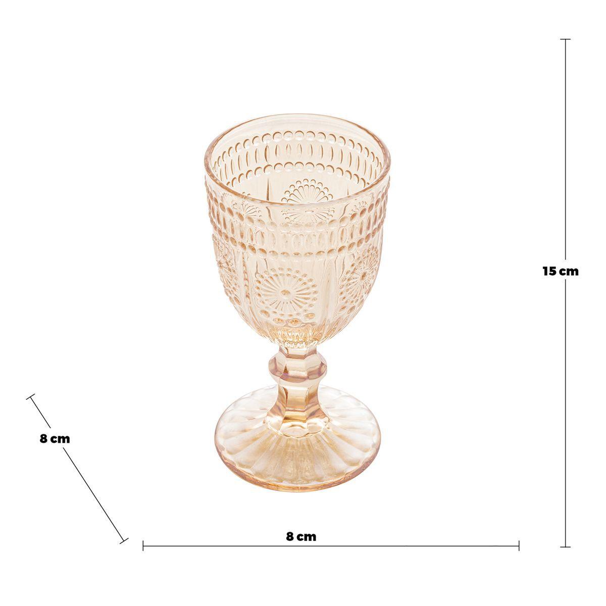 Jogo 6 Taças Para Vinho Bon Gourmet Aubusson Vidro Âmbar 240ml - Taças ...