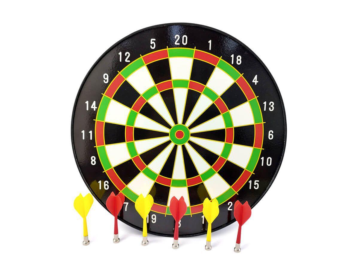 Jogo De Dardos Magnético Tabuleiro Alvo De 34cm Com 6 Dardos Coloridos