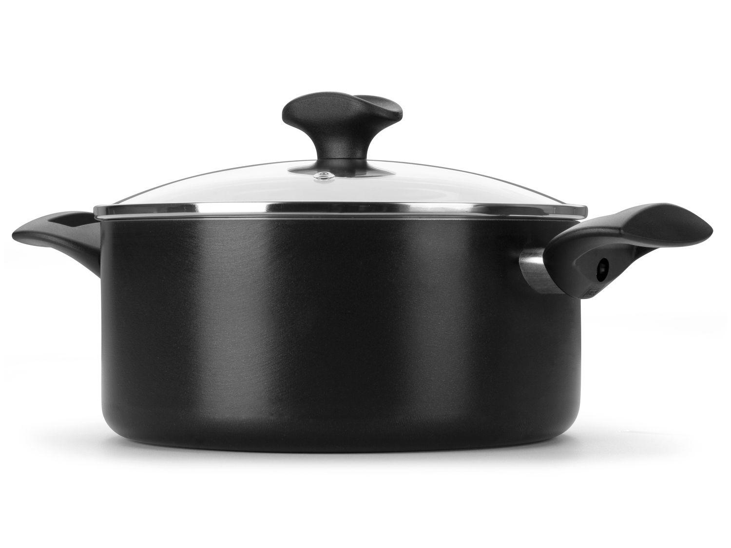 Jogo de Panelas Multiflon Antiaderente de Alumínio Preto 5 Peças Induct+