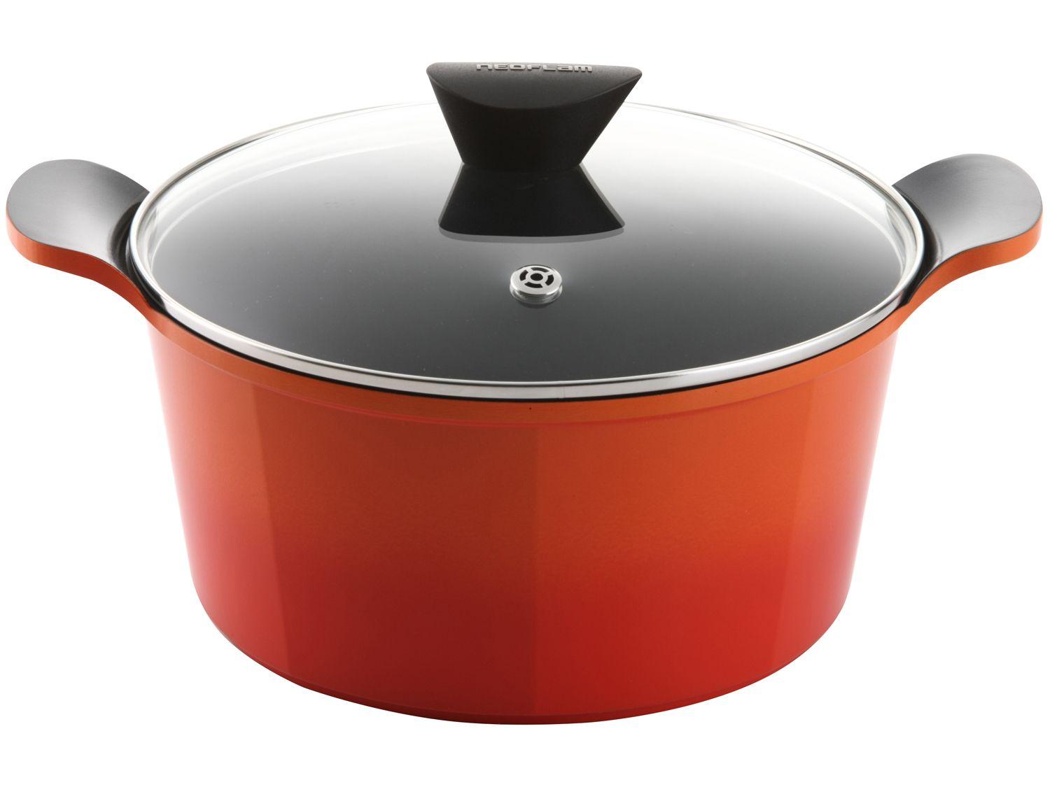 Jogo de Panelas Neoflam Revestimento Cerâmico de Alumínio Laranja 5 ...