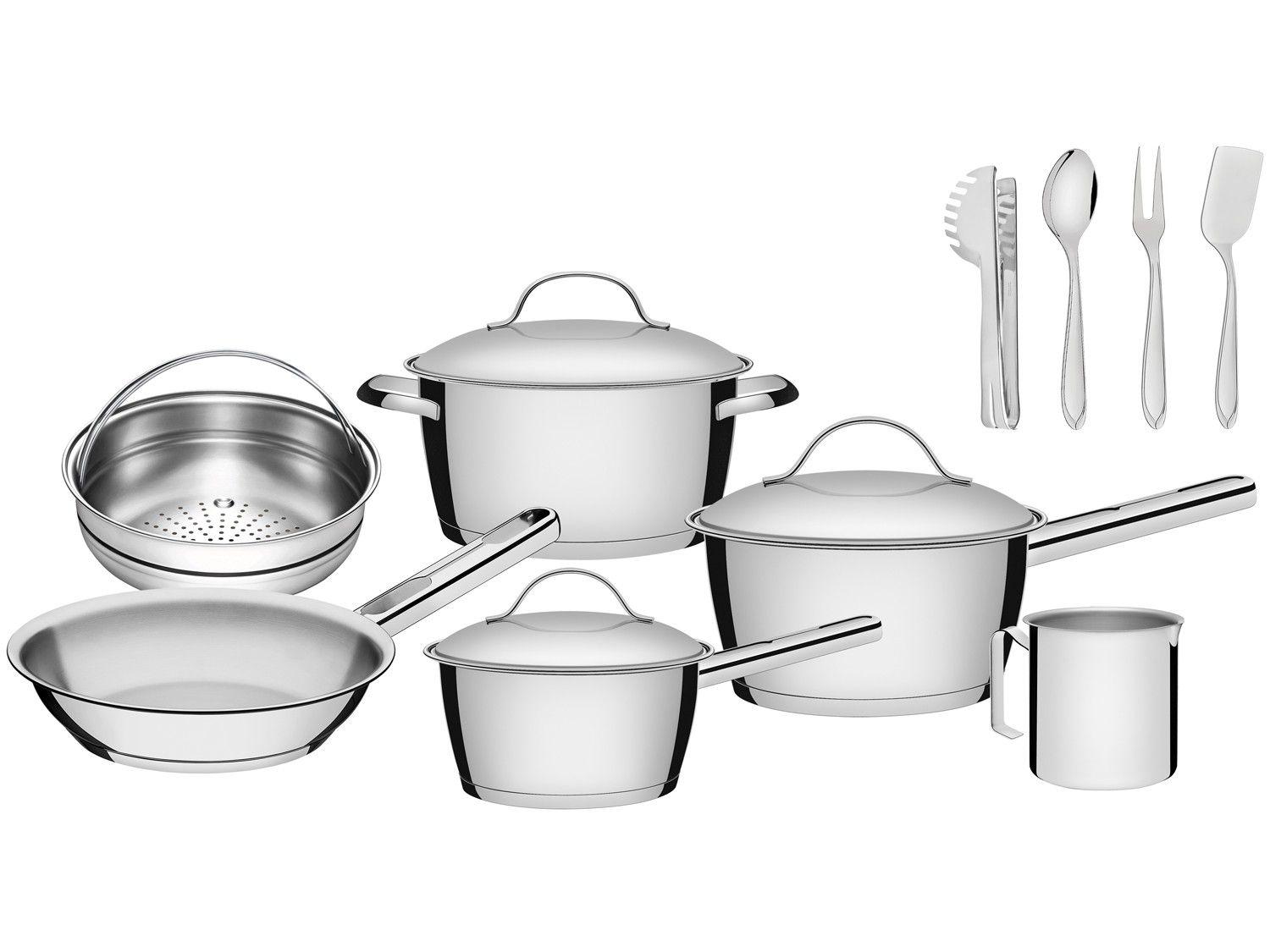 Jogo de Panelas Tramontina Inox Fundo Triplo - 10 Peças Allegra - Jogo ...