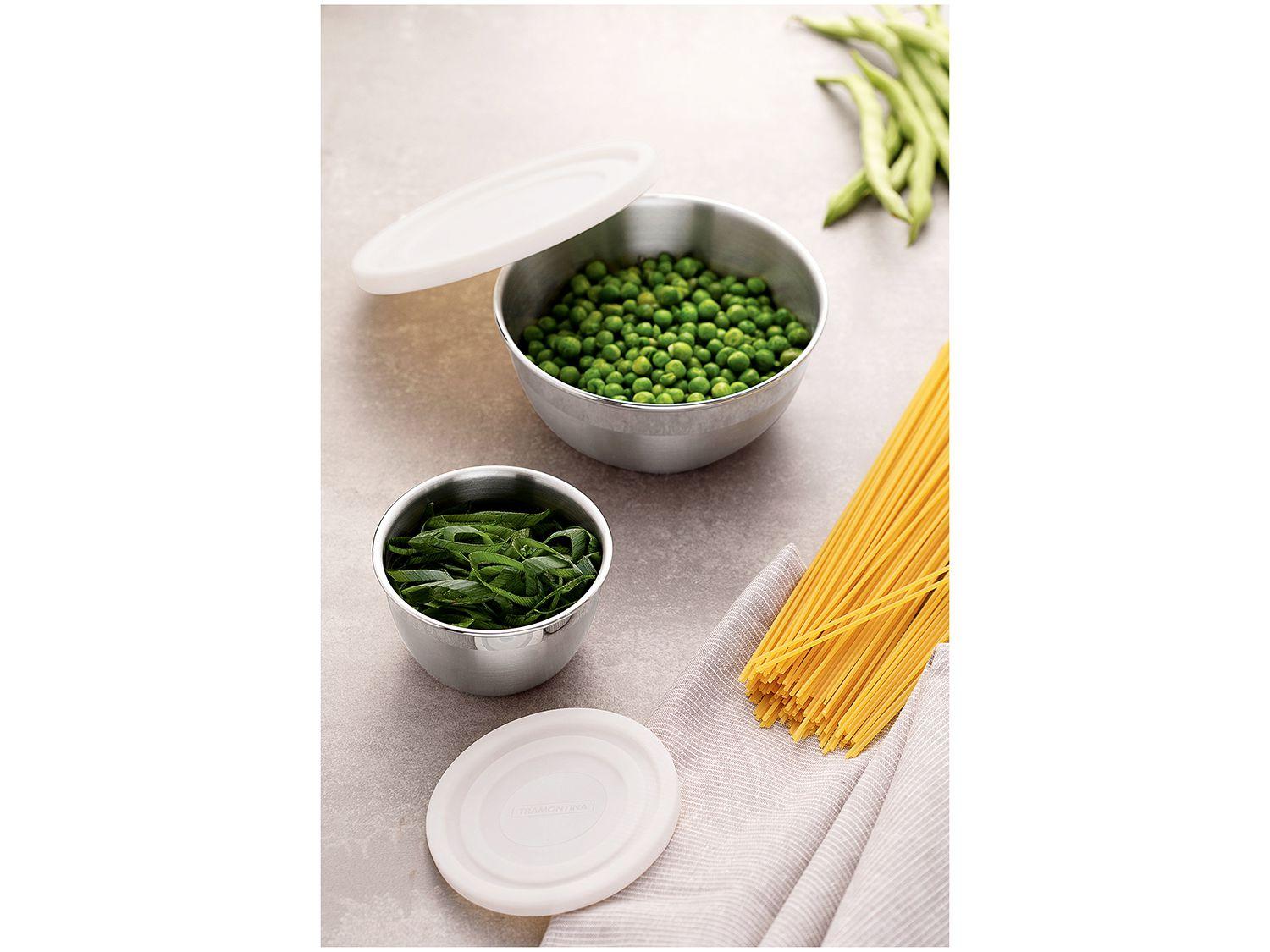 Jogo de Potes de Inox Hermético Tramontina - com Tampa Redondo ...