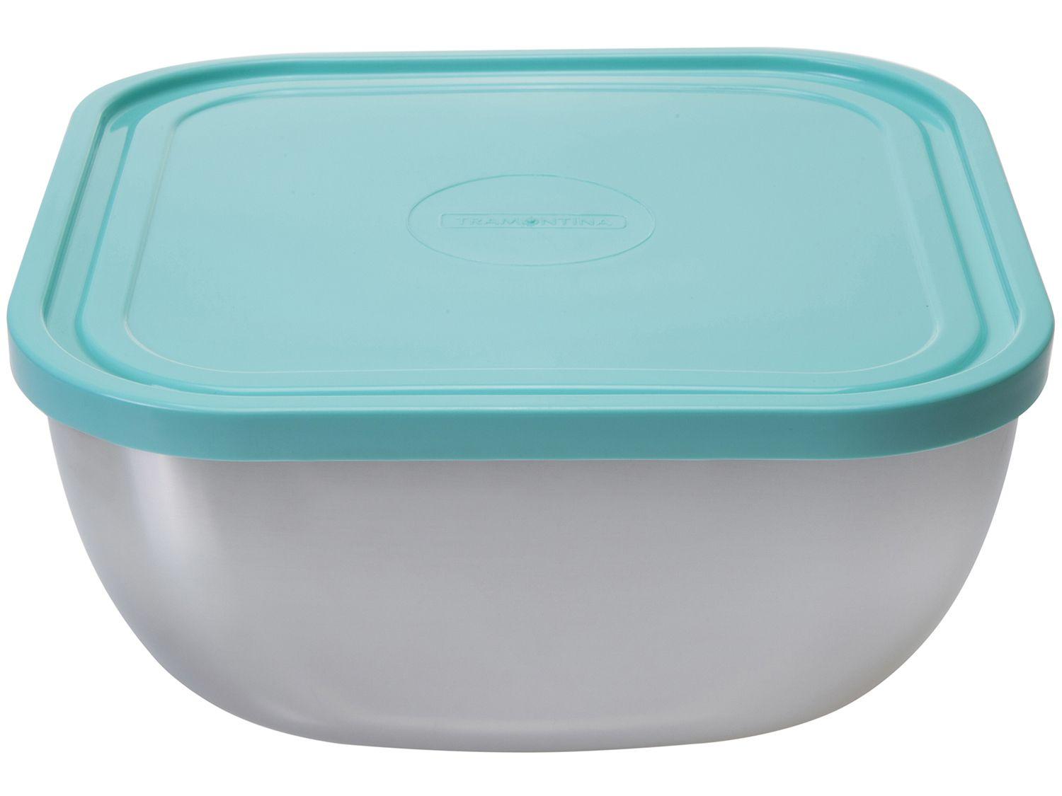 Jogo de Potes de Inox Tramontina com Tampa - Quadrado Freezinox 3 Peças ...