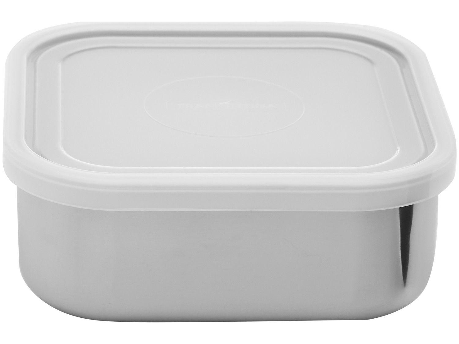Jogo de Potes de Inox Tramontina com Tampa - Quadrado Freezinox 3 Peças ...