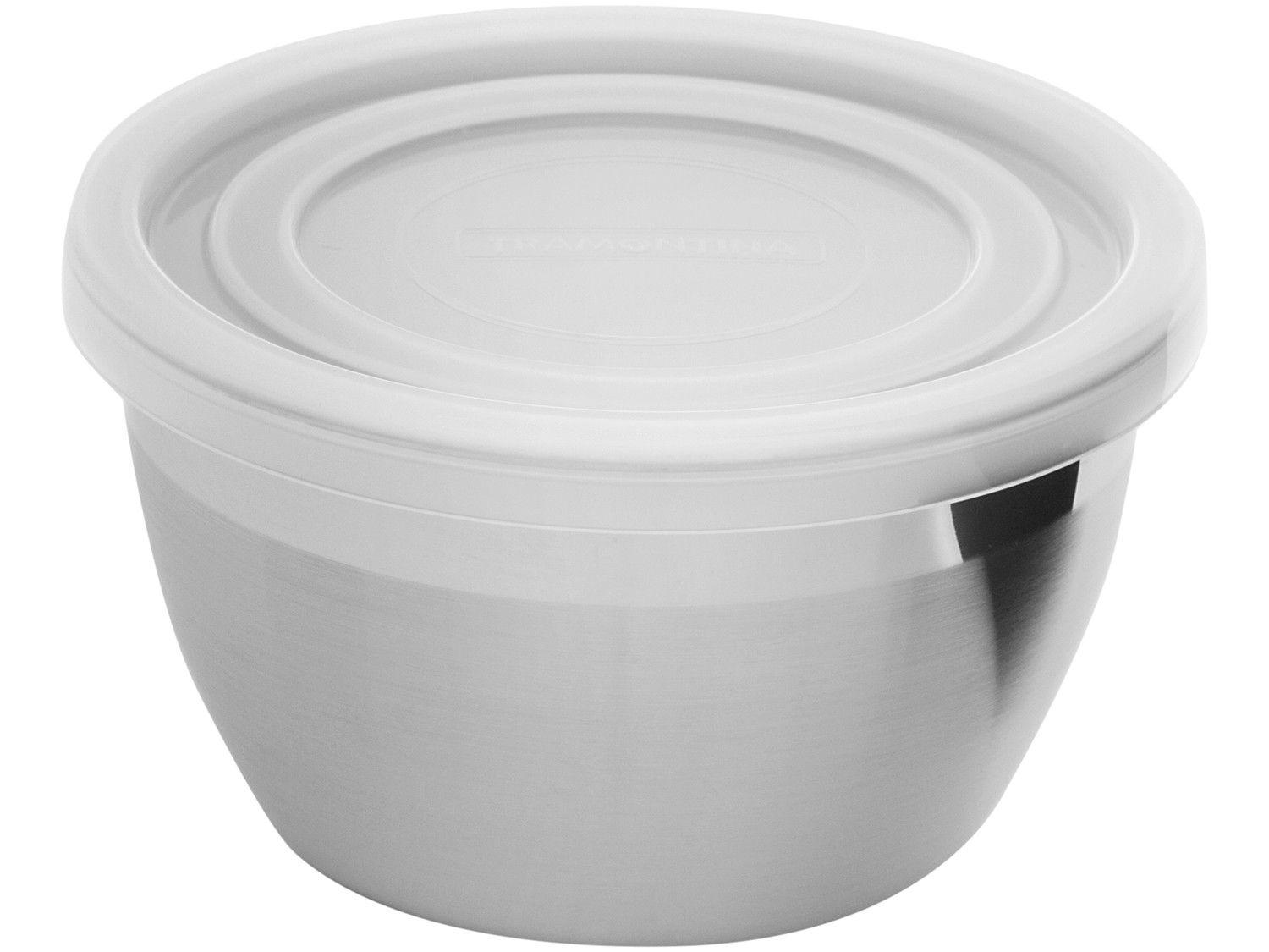 Jogo de Potes de Inox Tramontina com Tampa - Redondo 300ml Freezinox 3 ...