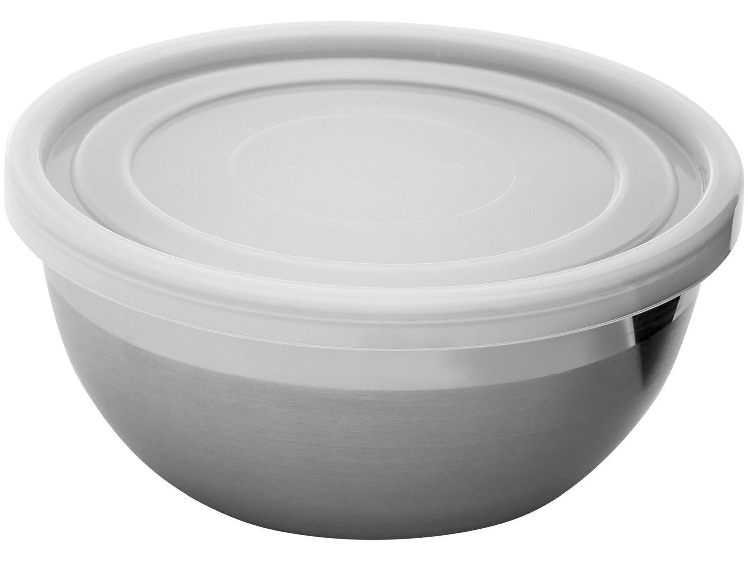 Jogo de Potes de Inox Tramontina com Tampa - Redondo Freezinox 3 Peças ...