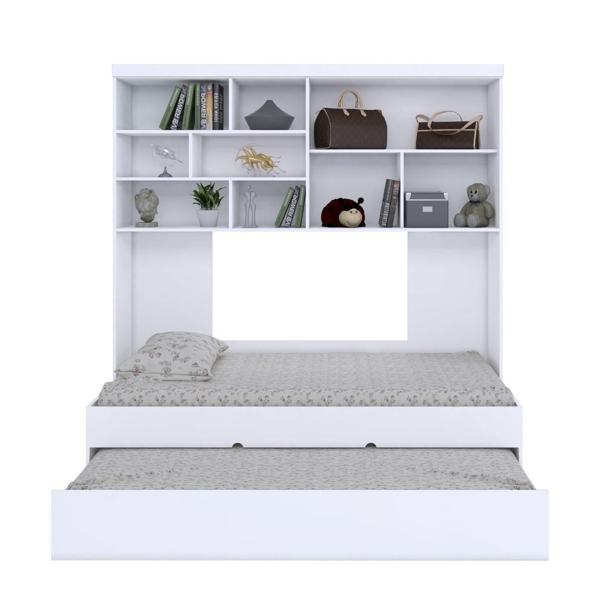 Jogo de Quarto Modulado com Bicama, Aereo e Roupeiro Branco Ariel ...