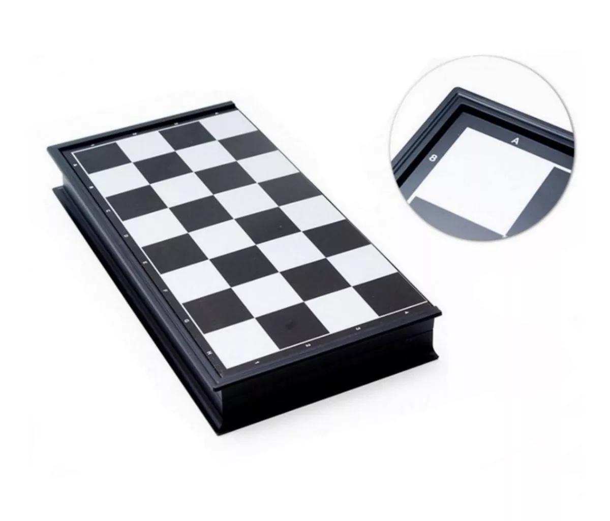 Jogo De Xadrez Magnético Dobrável 32Cm - Prata E Dourado - Chess - Jogo ...