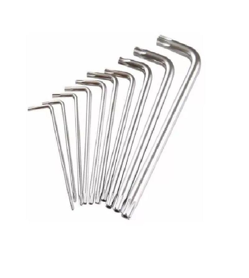 Jogo Kit Chave Torx Torque Vanádio Tipo L furo guia 10 peças - Eda ...