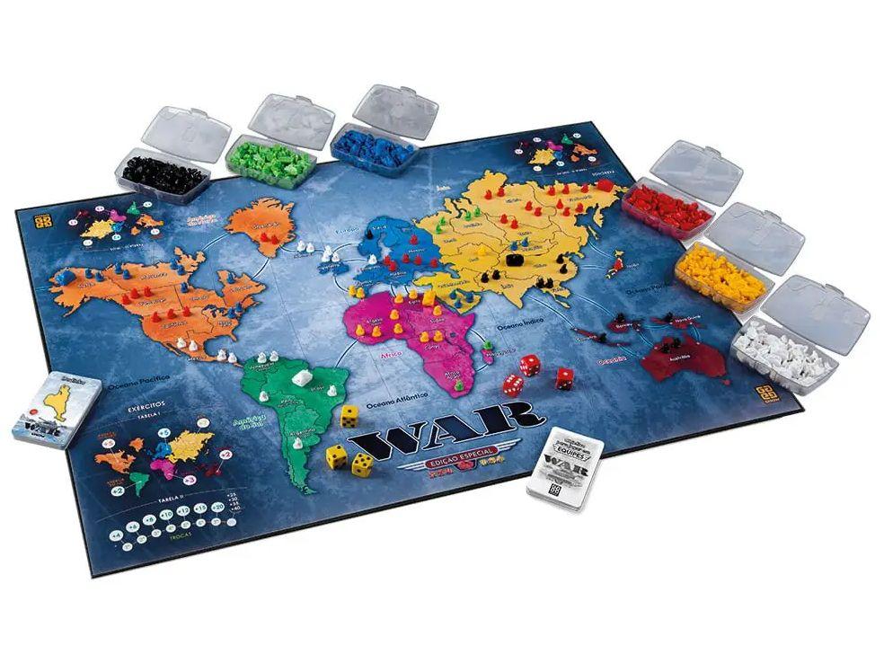 Jogo War de Tabuleiro O Jogo da Estratégia War Edição Especial Grow