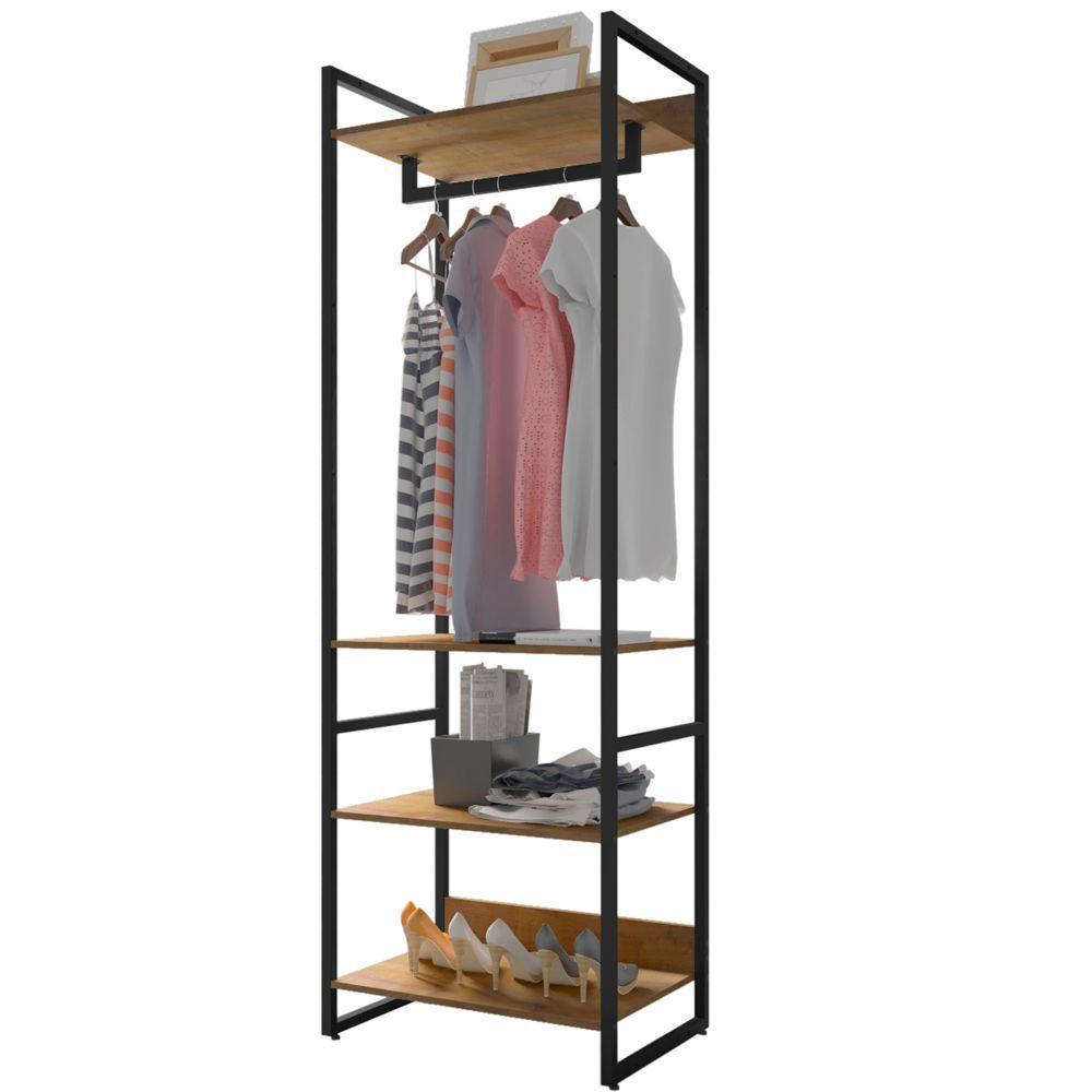 Kit 02 Closets Guarda Roupa Industrial Modulado 210x70 cm Blind F01 ...