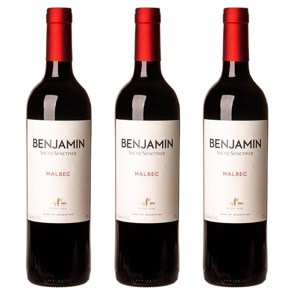 Kit 03 Unidades Vinho Benjamin Nieto Malbec 750ml - Vinho - Magazine Luiza