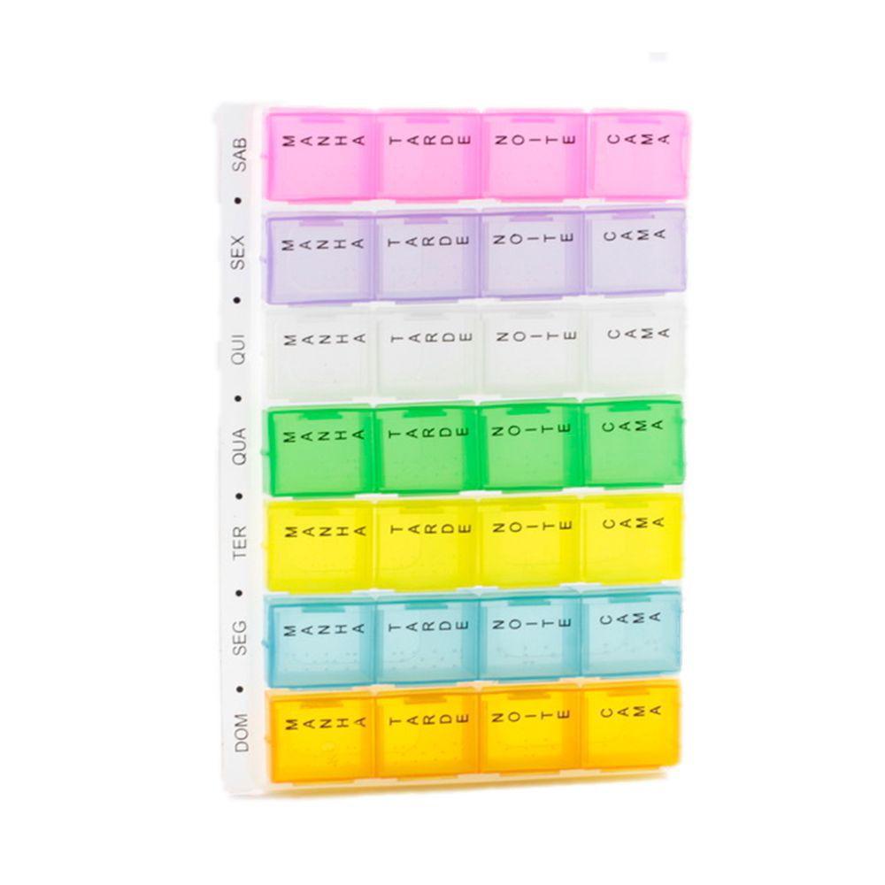 Kit 10 Caixa Porta Comprimidos Medicamento Semanal 4x Ao Dia Destacável ...