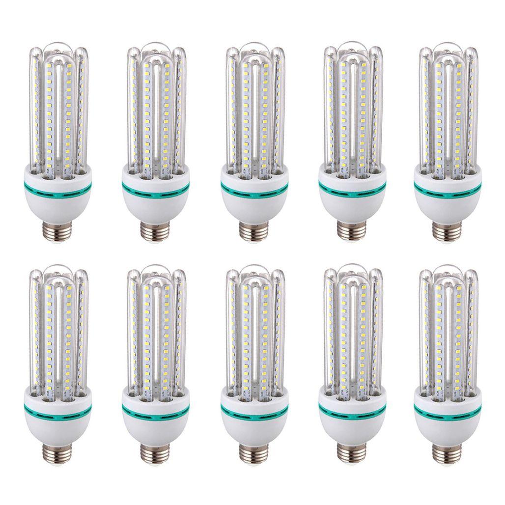 Kit 10 Lâmpadas Super LED 24W 4U Milho E27 Rosca Branco Frio 6000K ...