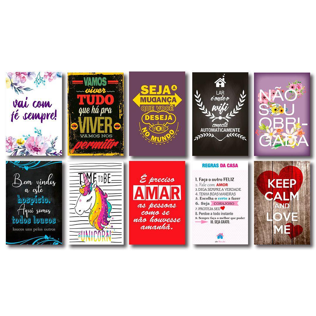 Kit 10 Placas Decorativas Tema Frases Motivacionais Mdf - Art Print ...
