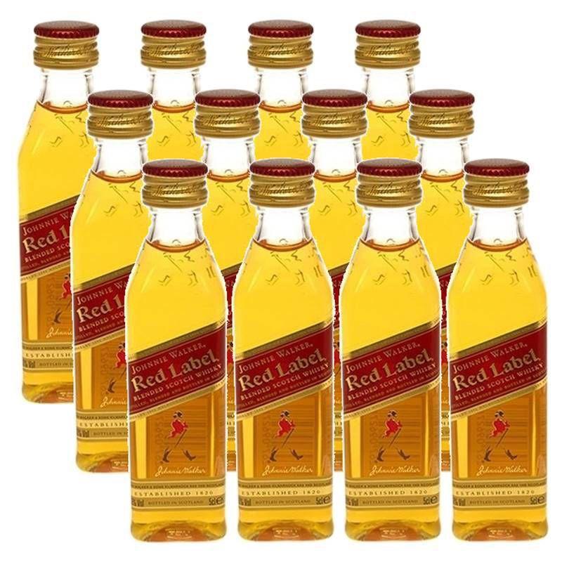 Kit 12 Miniatura Johnnie Walker Red Label 50 ml - Whisky - Magazine Luiza