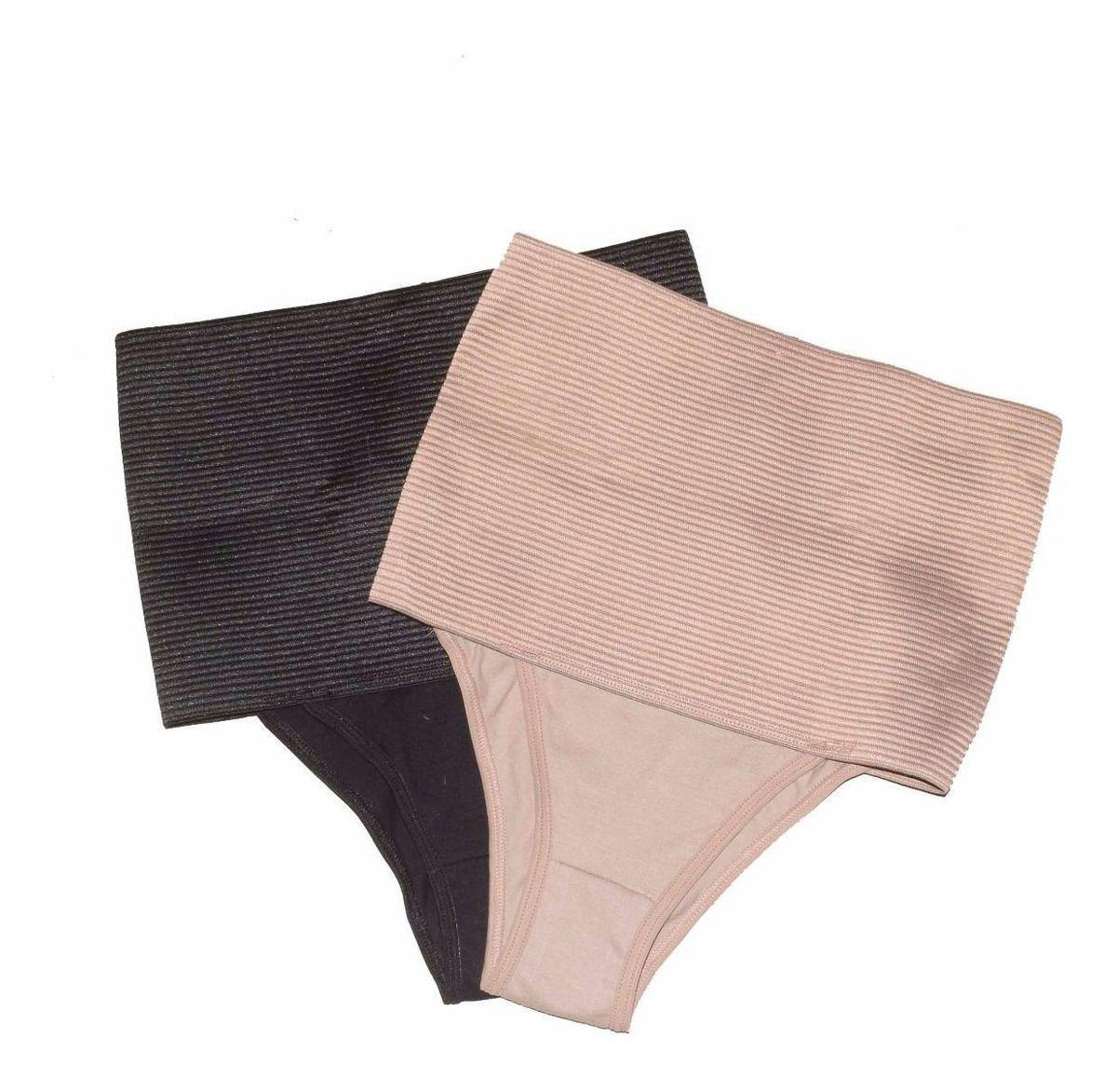 Kit 2 Calcinhas Cinta Modeladora Feminina Zero Barriga Redutora de ...