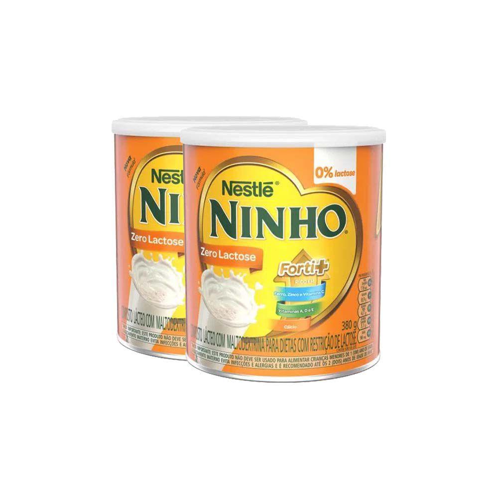 Kit 2 Composto Lacteo Ninho Forti+ Zero Lactose 380g cada - Nestlé ...